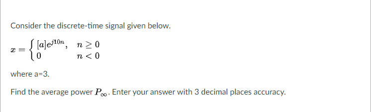 Solved Consider the discrete-time signal given below. Ş | Chegg.com