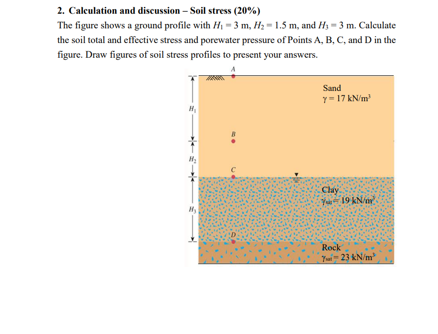 Solved 2. Calculation and discussion - Soil stress (20%) The | Chegg.com