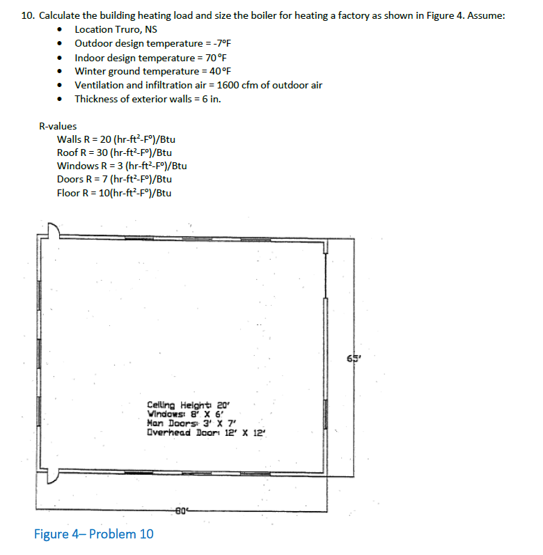 10. Calculate the building heating load and size the | Chegg.com