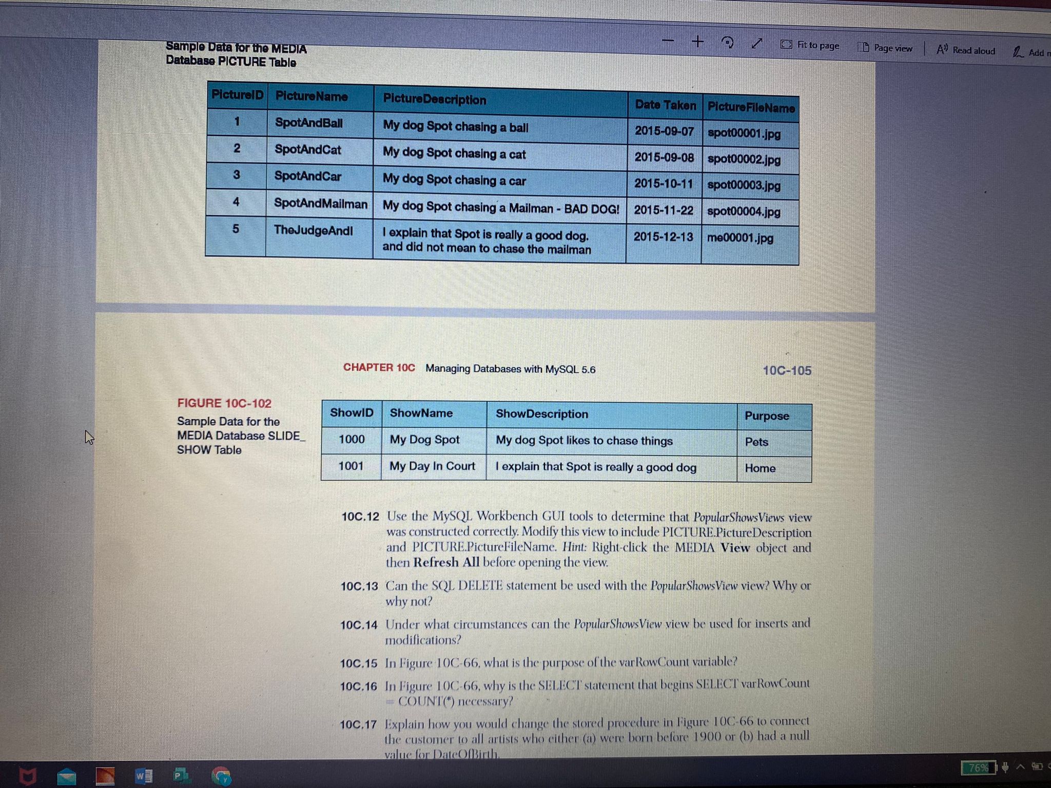 Solved Sample Data for the MEDIA Database PICTURE Tablo | Chegg.com