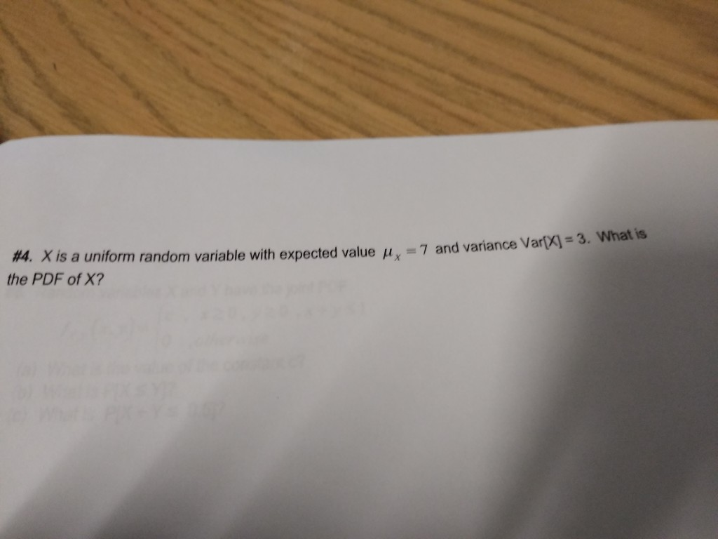Solved S A Uniform Random Variable With Expected Value U 7 6080