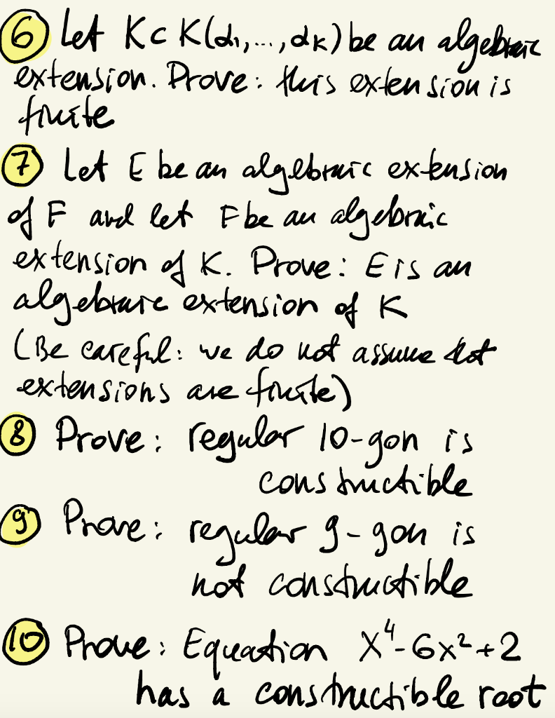 Solved 6 let Kc kld.... dk) be an algebraic extension. | Chegg.com