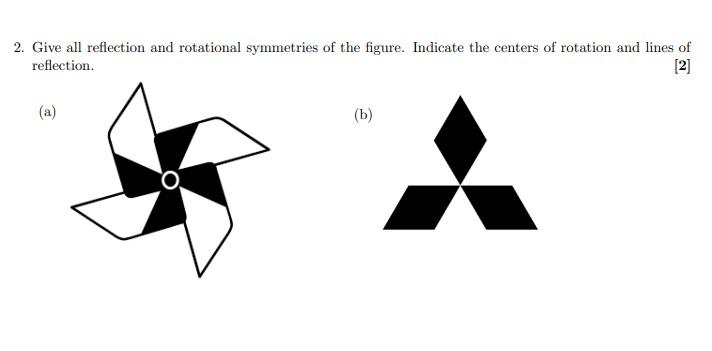 Solved 2 Give All Reflection And Rotational Symmetries Of