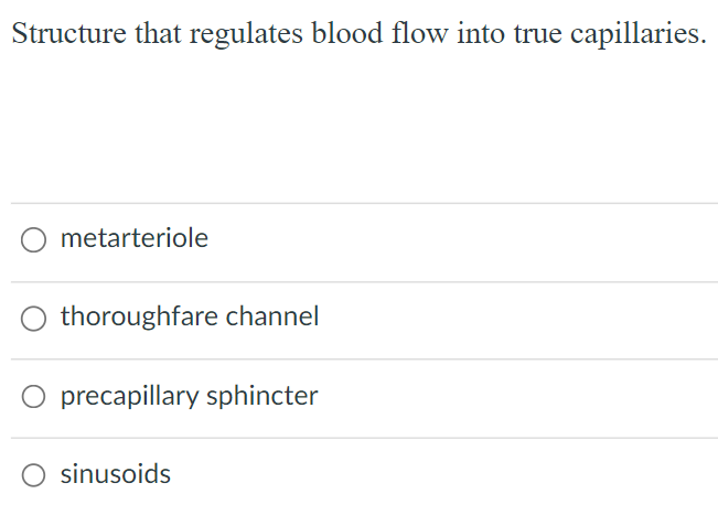 Solved Structure that regulates blood flow into true | Chegg.com