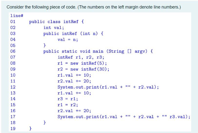 Solved Consider the following piece of code. (The numbers on | Chegg.com