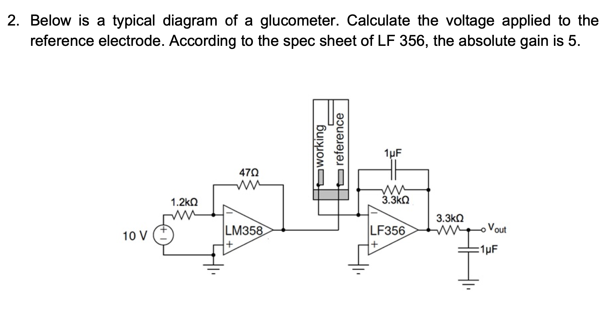 Solved 2. Below is a typical diagram of a glucometer. | Chegg.com