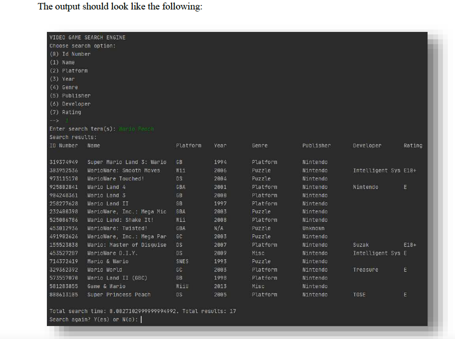 WEEK 8 LAB: Searching CS 162 Instructions Your task | Chegg.com