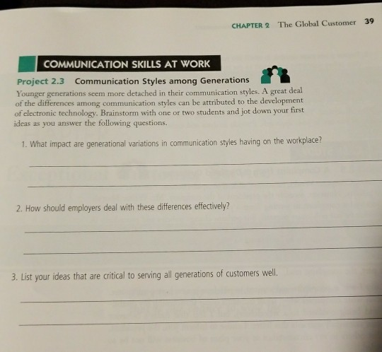 Solved CHAPTER 2 The Global Customer 39 COMMUNICATION SKILLS | Chegg.com