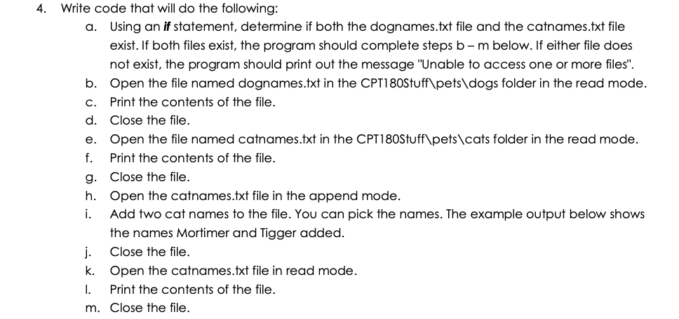 Solved 4. Write code that will do the following: a. Using an | Chegg.com