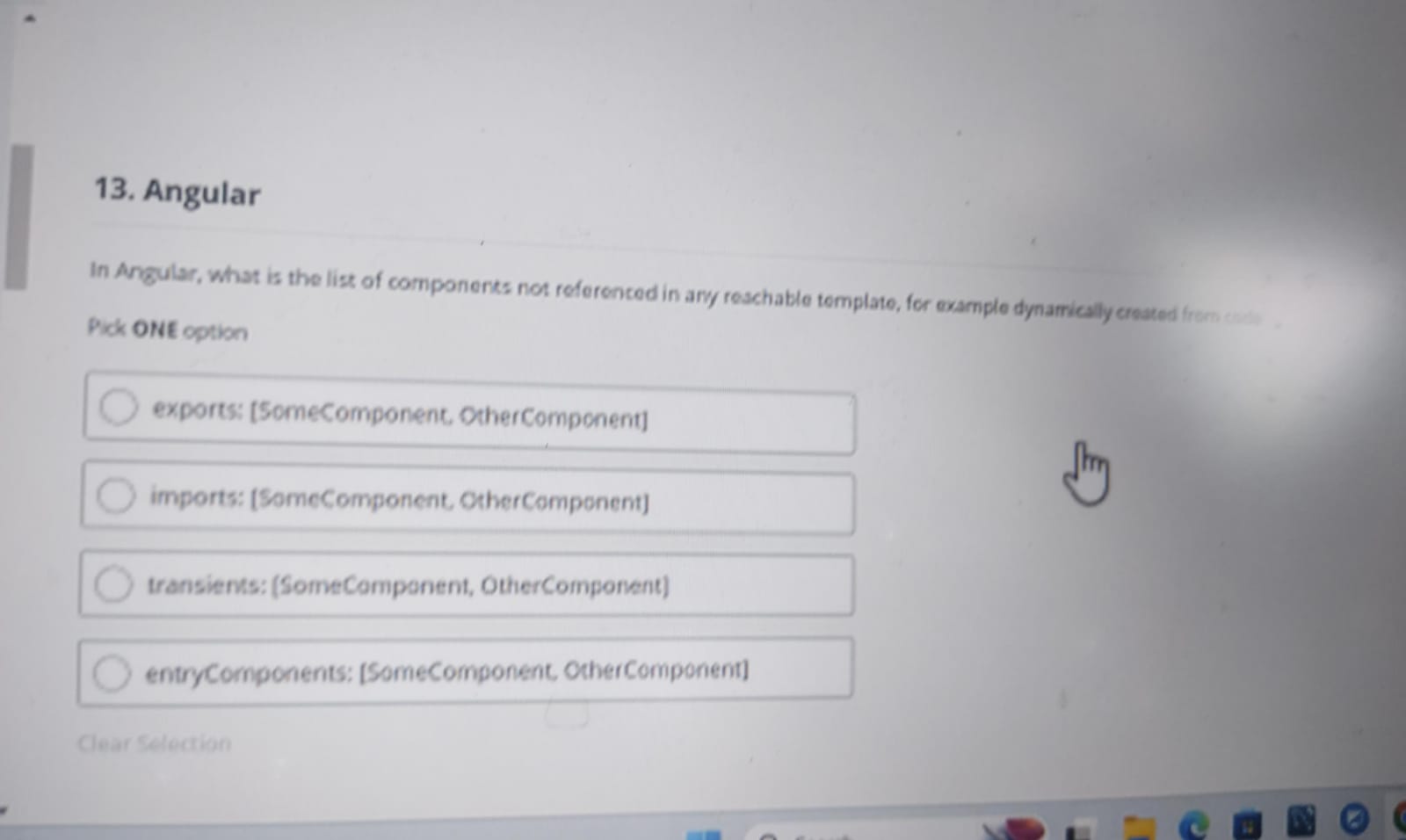 Solved Angular Pick ONE optionYou can create a service and | Chegg.com