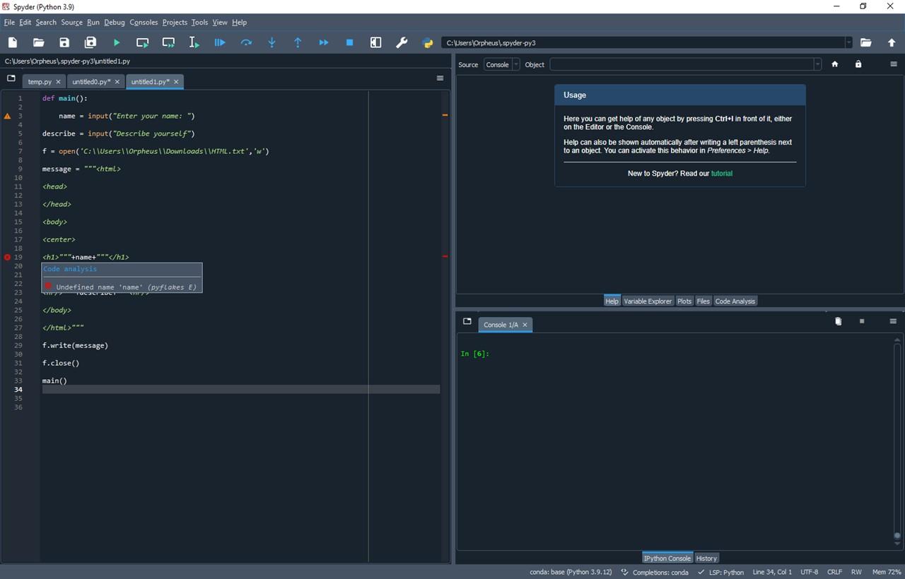 Solved def main(): name = input("Enter your name : | Chegg.com
