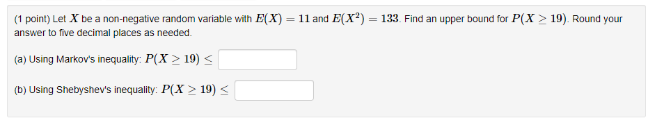 Solved (1 point) Let X be a non-negative random variable | Chegg.com