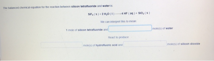Solved The balanced chemical equation for the reaction | Chegg.com