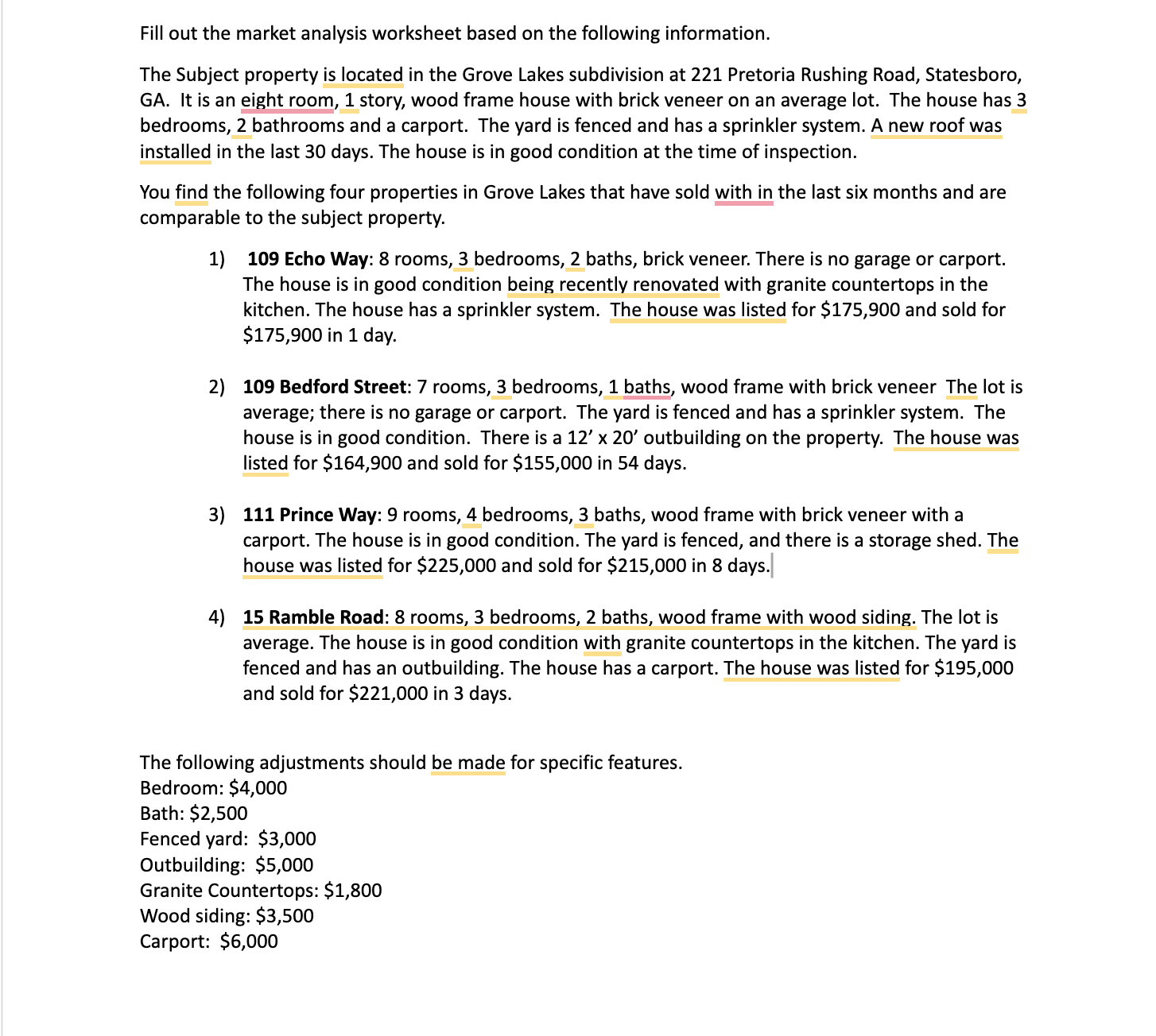 Solved Fill out the market analysis worksheet based on the | Chegg.com