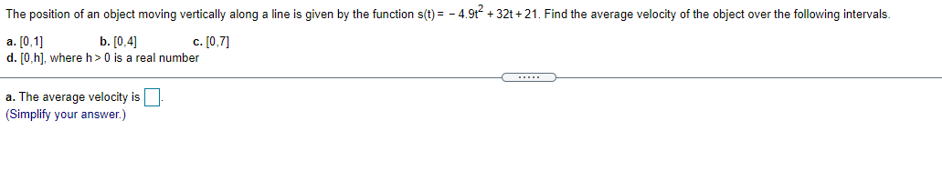 Solved The position of an object moving along a line is | Chegg.com