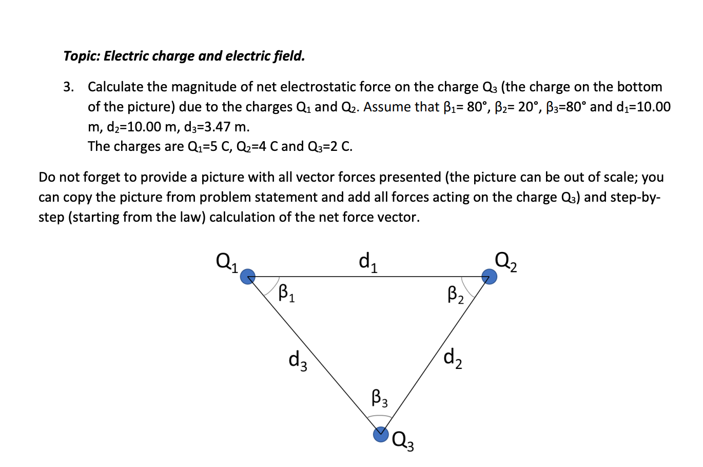 Solved Topic Electric Charge And Electric Field 3
