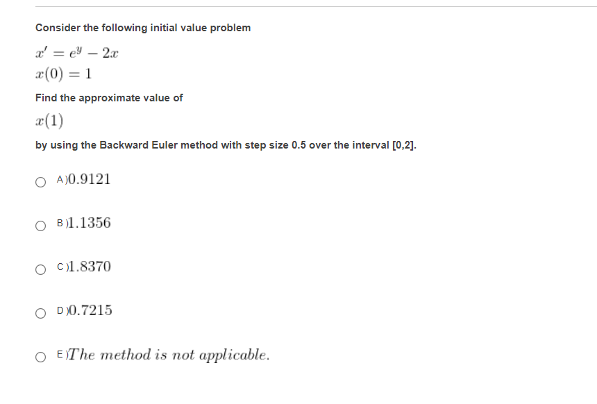 Solved Consider the following initial value problem | Chegg.com
