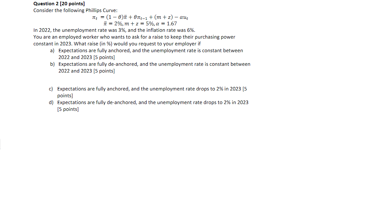 Solved Question 2 [20 points] Consider the following | Chegg.com