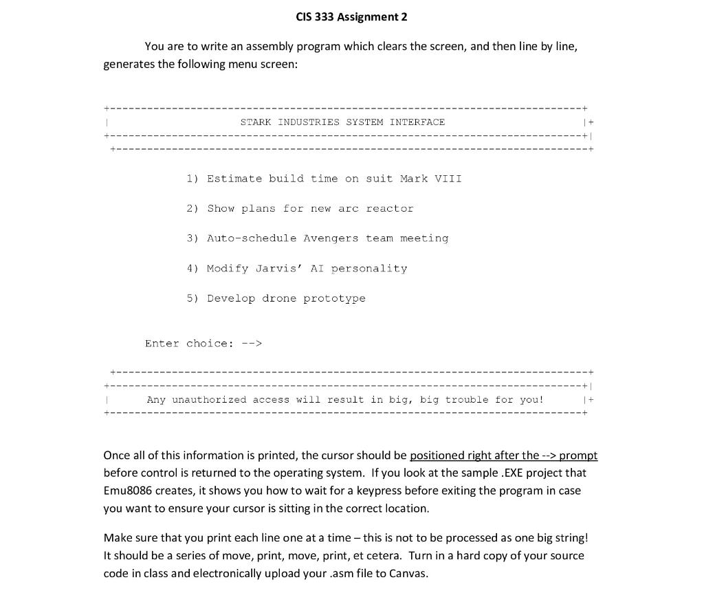 8086 Assembly Program | Chegg.com