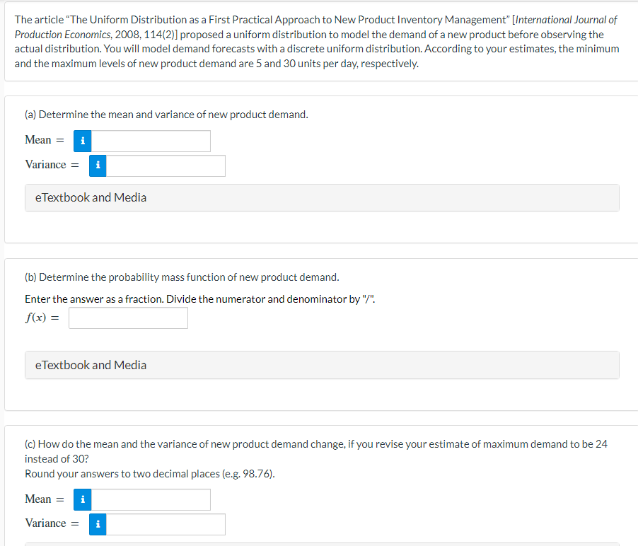 Solved The article "The Uniform Distribution as a First | Chegg.com
