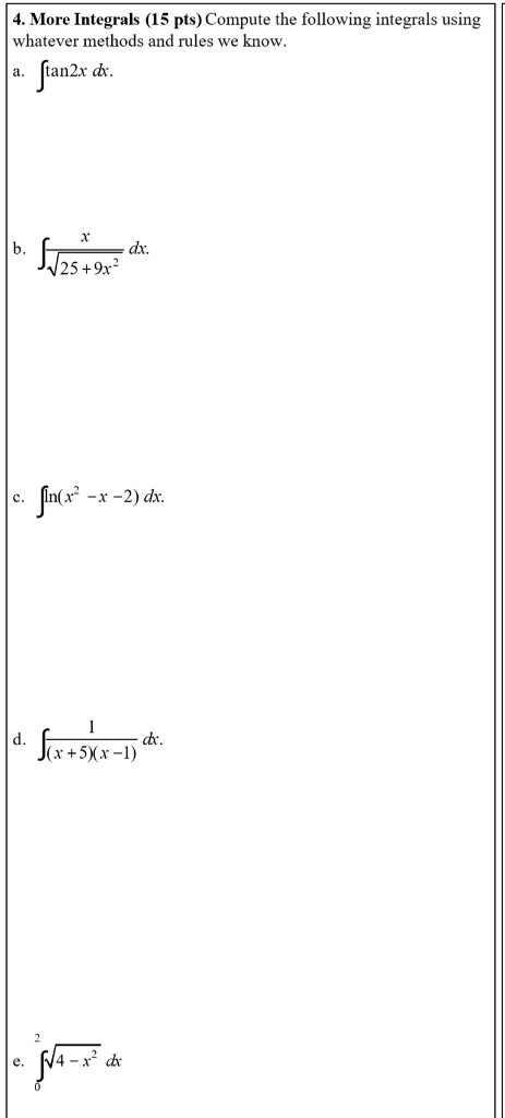 Solved #4 Calc. 2 Please write neatly and use explanation. | Chegg.com