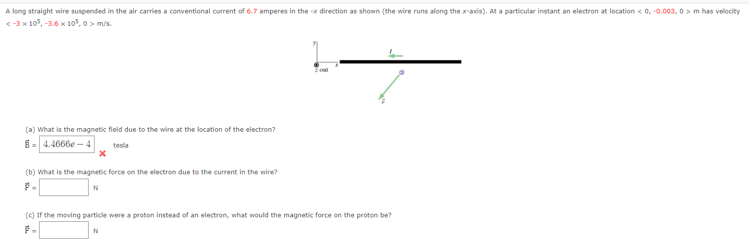 Solved A long straight wire suspended in the air carries a | Chegg.com