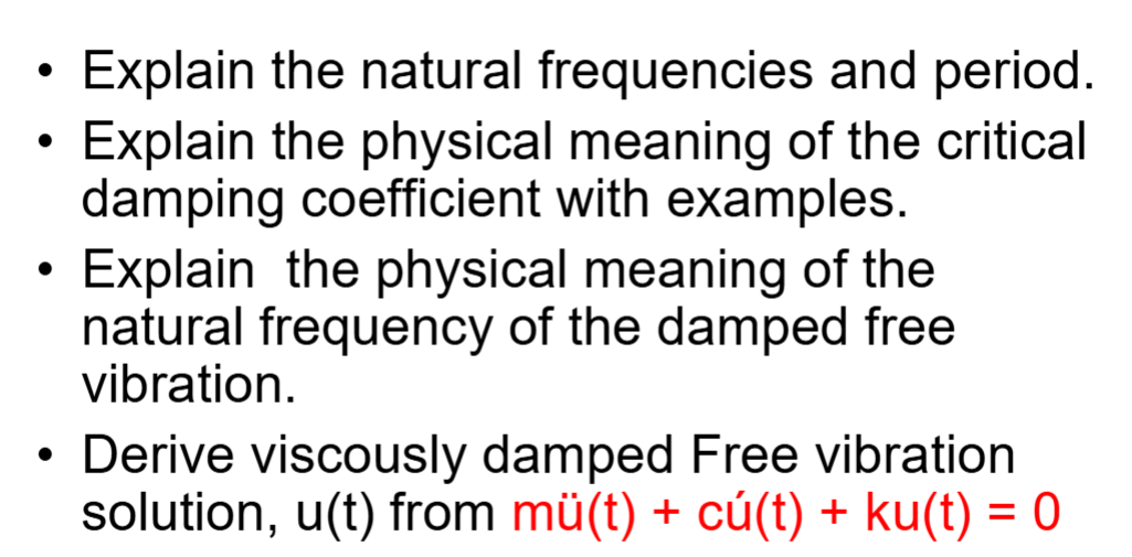 Solved Explain the natural frequencies and period.Explain | Chegg.com