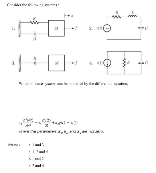 Solved Consider the following systems :2Which of these | Chegg.com