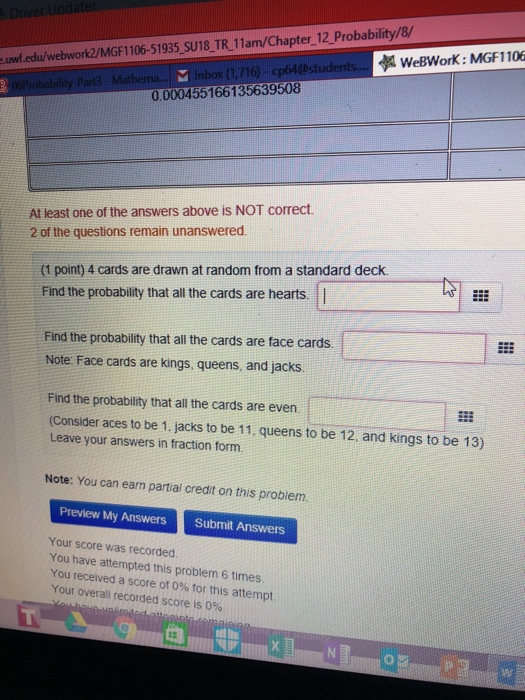 Solved WeBWork: MGF1106 uwf.edu/webwork2/MGF1106-51935 SU18 | Chegg.com
