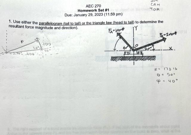 Solved 1. Use either the parallelogram (tail to tail) or the | Chegg.com