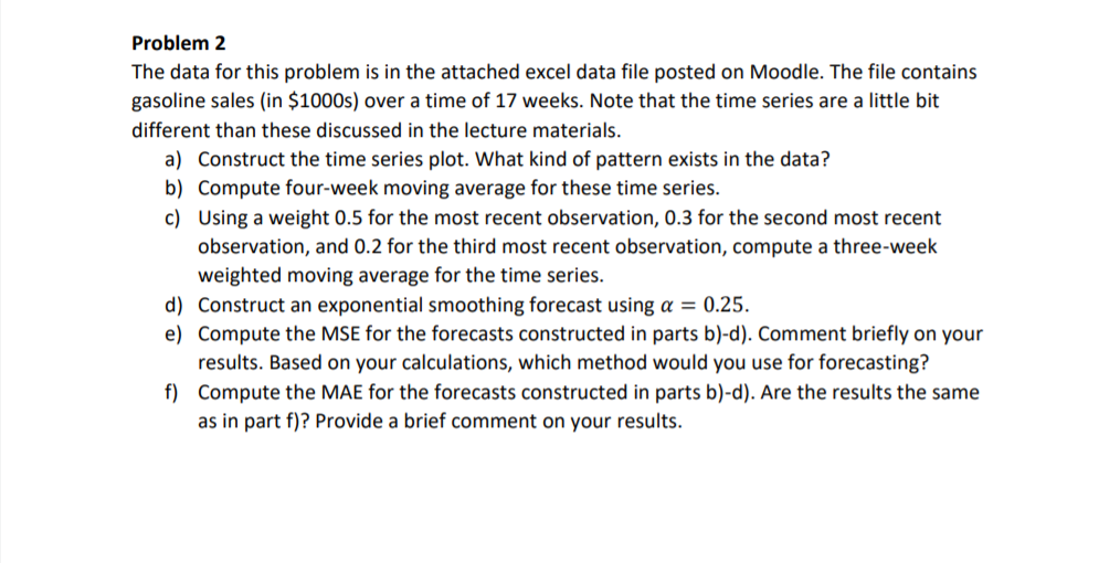 Solved Problem 2 The data for this problem is in the | Chegg.com