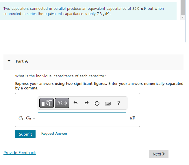 Solved Two capacitors connected in parallel produce an | Chegg.com