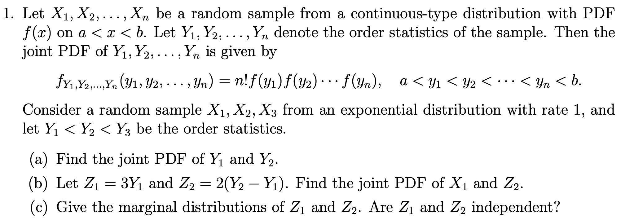 Solved 1. Let X1, X2, ..., Xn be a random sample from a | Chegg.com