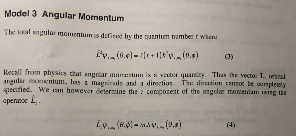 Solved Model 3 Angular Momentum The total angular momentum | Chegg.com