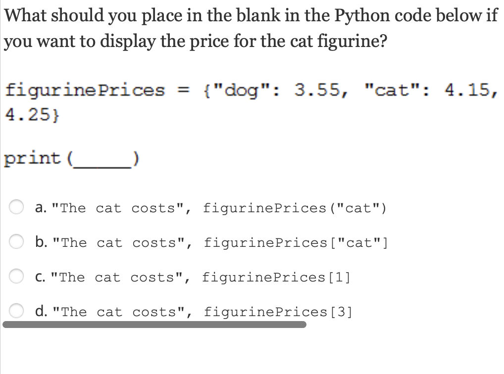 Solved What should you place in the blank in the Python code | Chegg.com