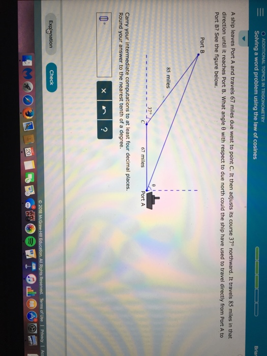 Solved O ADDITIONAL TOPICS IN TRIGONOMETRY Solving a word | Chegg.com