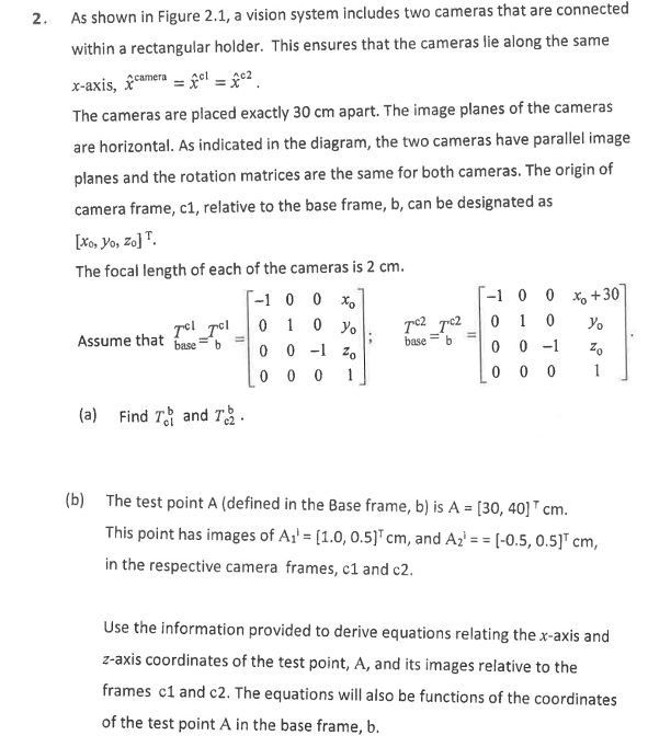 2. As shown in Figure 2.1, a vision system includes | Chegg.com