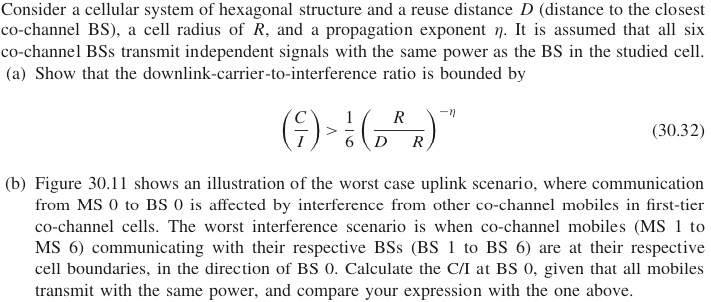 Consider a cellular system of hexagonal structure and | Chegg.com
