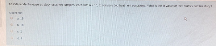 Solved An independent-measures study uses two samples, each | Chegg.com