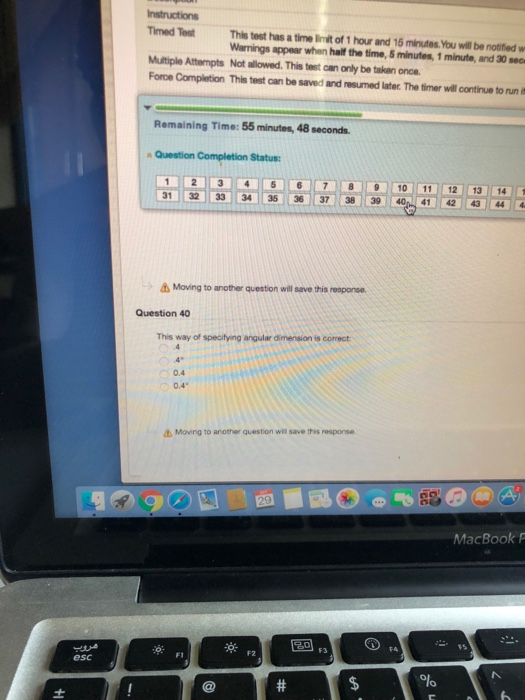 Solved Description Instructions This test has a time limit | Chegg.com