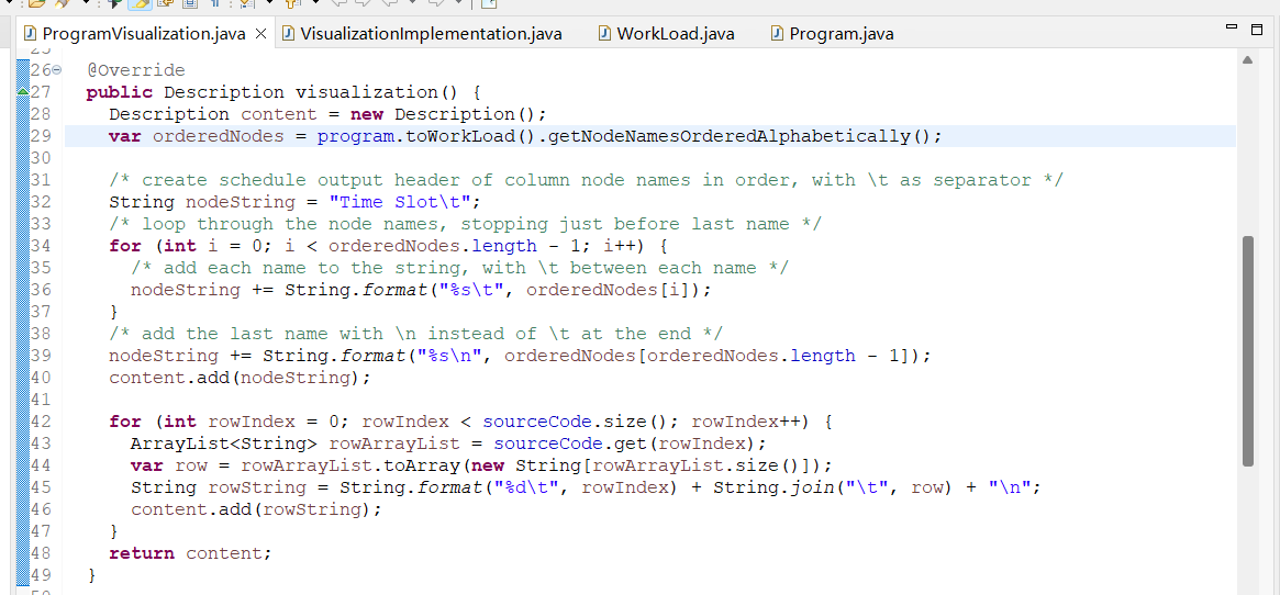 Solved Please describe what each of the following methods | Chegg.com