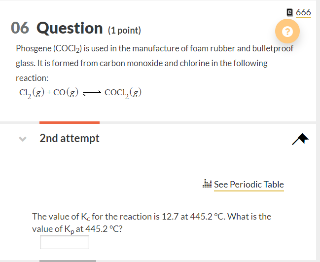 Solved e 666 06 Question (1 point) Phosgene (COCIU) is used | Chegg.com Solved e 666 06 Question (1 point) Phosgene (COCIU) is used | Chegg.com