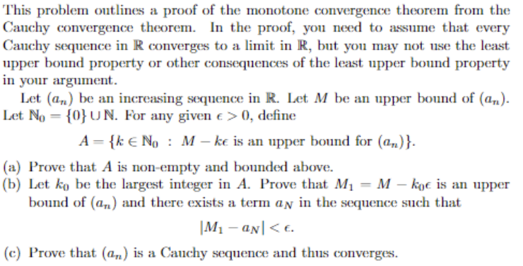 This problem outlines a proof of the monotone | Chegg.com