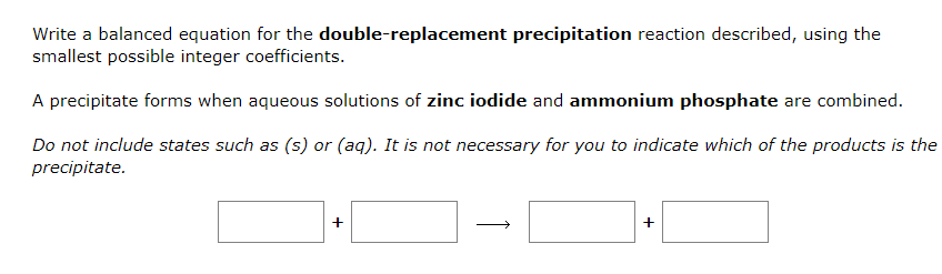 Solved Write a balanced equation for the double-replacement | Chegg.com