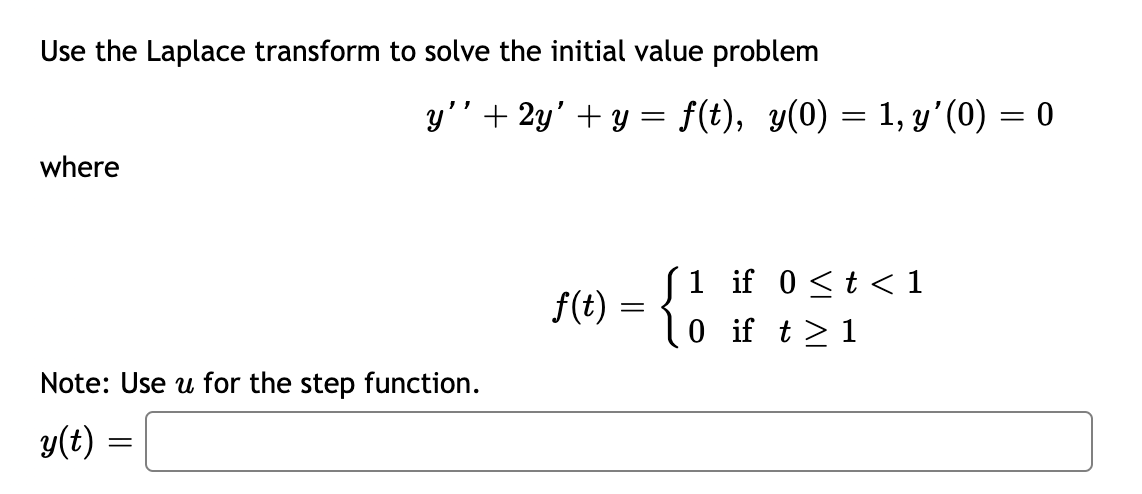 Solved Use the Laplace transform to solve the initial value | Chegg.com