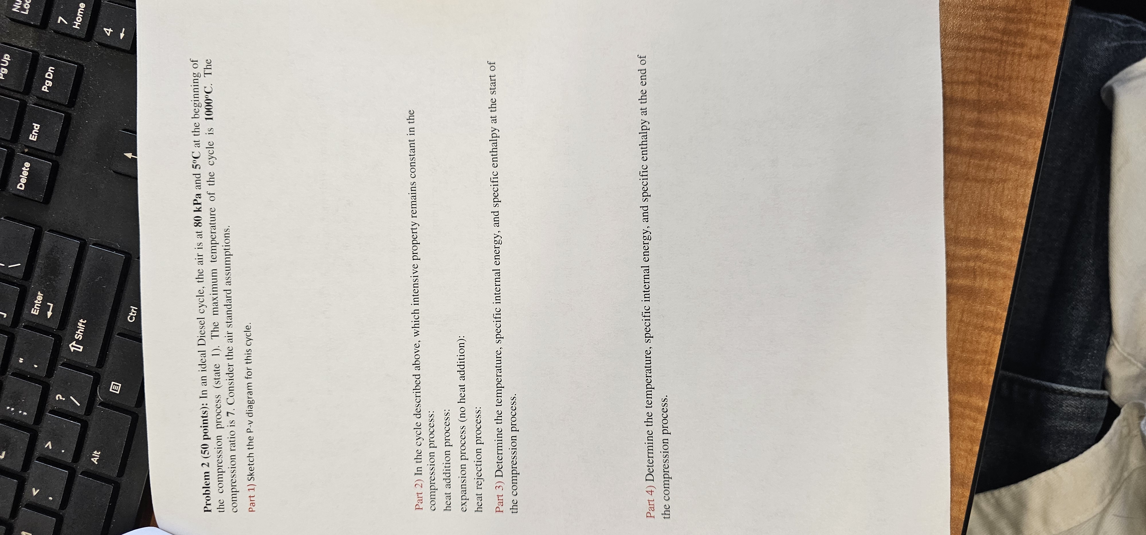 Solved Problem 2 ( 50 ﻿points): In an ideal Diesel cycle, | Chegg.com