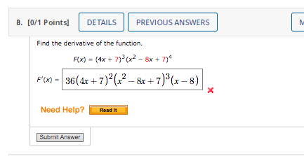 Solved Find the derivative of the function. | Chegg.com