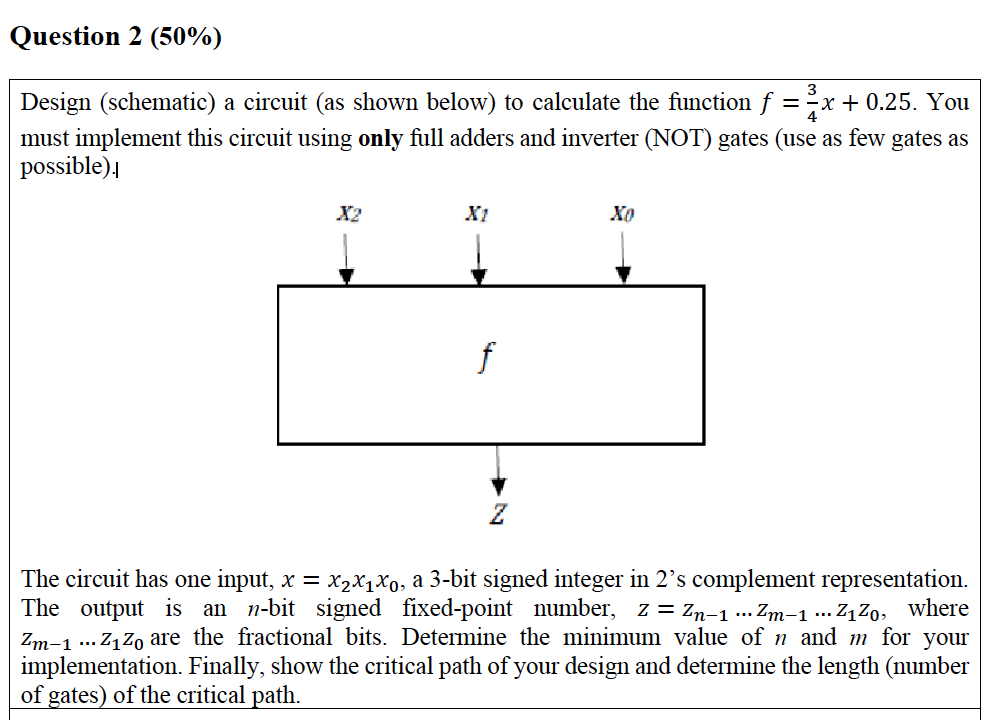 Design (schematic) a circuit (as shown below) to | Chegg.com