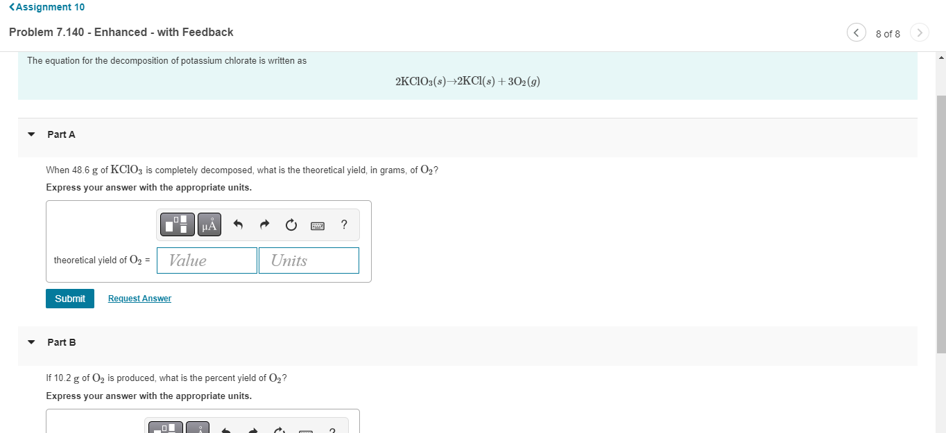 Solved Help!! The equation for the decomposition of | Chegg.com