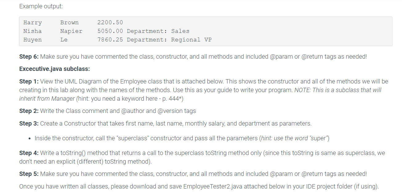 Solved Employee.javapublic class Employee { private | Chegg.com